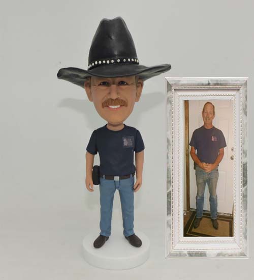 Bobbleheads Custom with Cowboy HatCustom Bobbleheads| Personalized ...