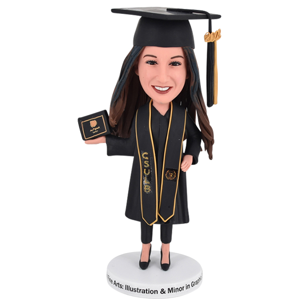 Graduation bobblehead holding College DiplomaCustom Bobbleheads ...