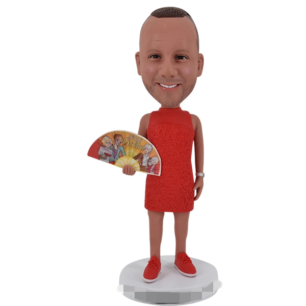 Custom male Bobblehead holding fanCustom Bobbleheads| Personalized ...